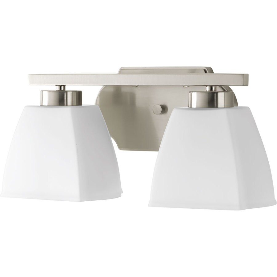 Progress Lighting Bounty 2-Light Brushed Nickel Transitional Vanity ...