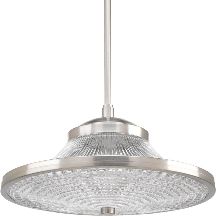 Progress Lighting LED Pendant Brushed Nickel Transitional Etched Glass ...