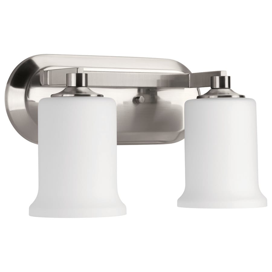 Progress Lighting Alux 2-Light Nickel Transitional Vanity Light at ...