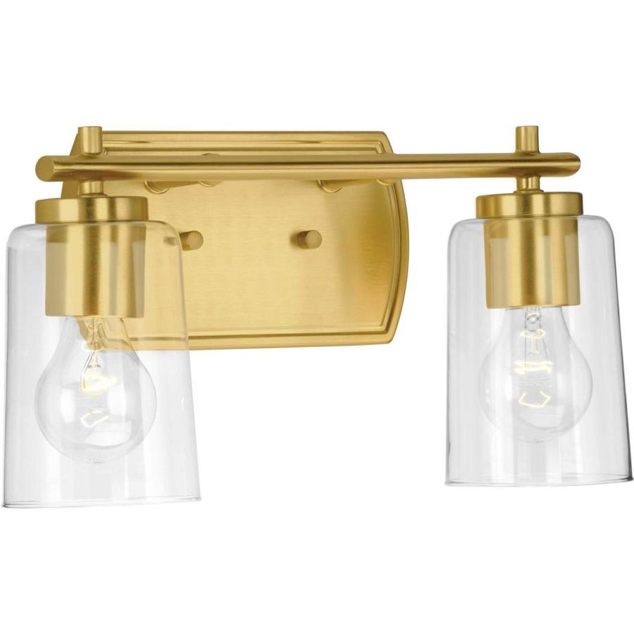 Progress Lighting Adley 2-Light Brass Transitional Vanity Light at ...