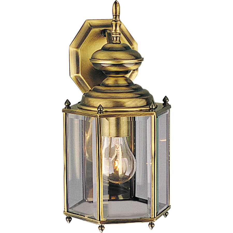 Progress Lighting BrassGUARD 1-Light 14.25-in Antique Brass Outdoor ...