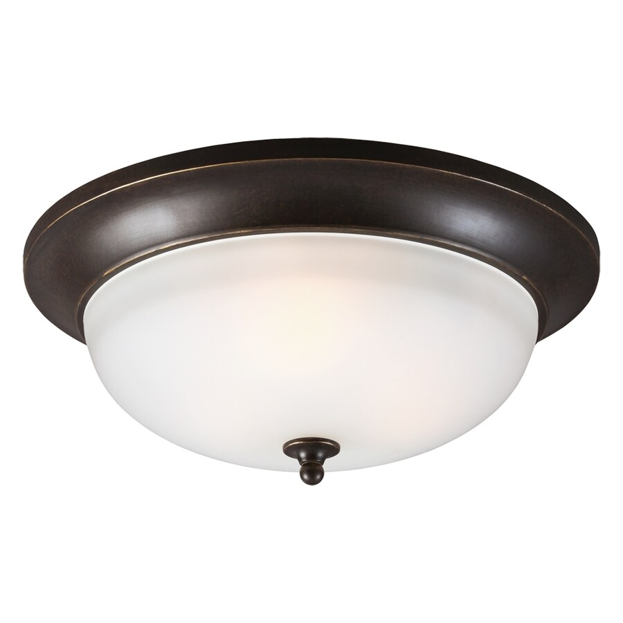 Sea Gull Lighting Humboldt Park Burled Iron Outdoor Flush-mount Light ...