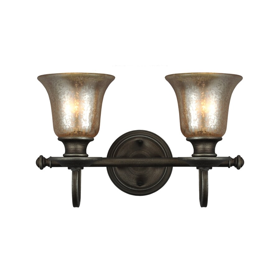 Sea Gull Lighting Blayne 2-Light Platinum Oak Traditional Vanity Light ...