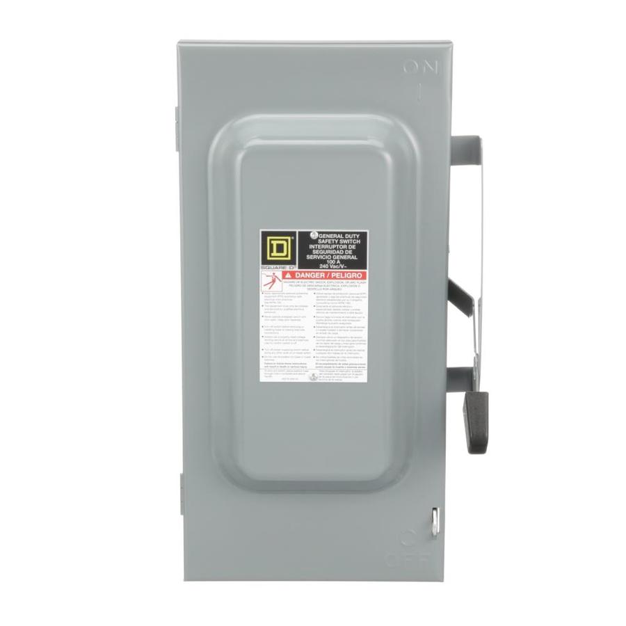 Square D 100 Amp 240-Volt 2-Pole Fused Indoor General Duty Safety ...