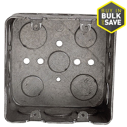 STEEL CITY 2-Gang Silver Metal Old Work Standard Square Wall Electrical ...