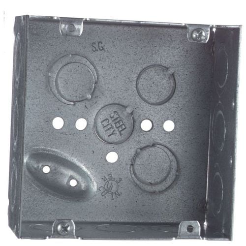 STEEL CITY 2-Gang Silver Metal Old Work Standard Square Wall Electrical ...