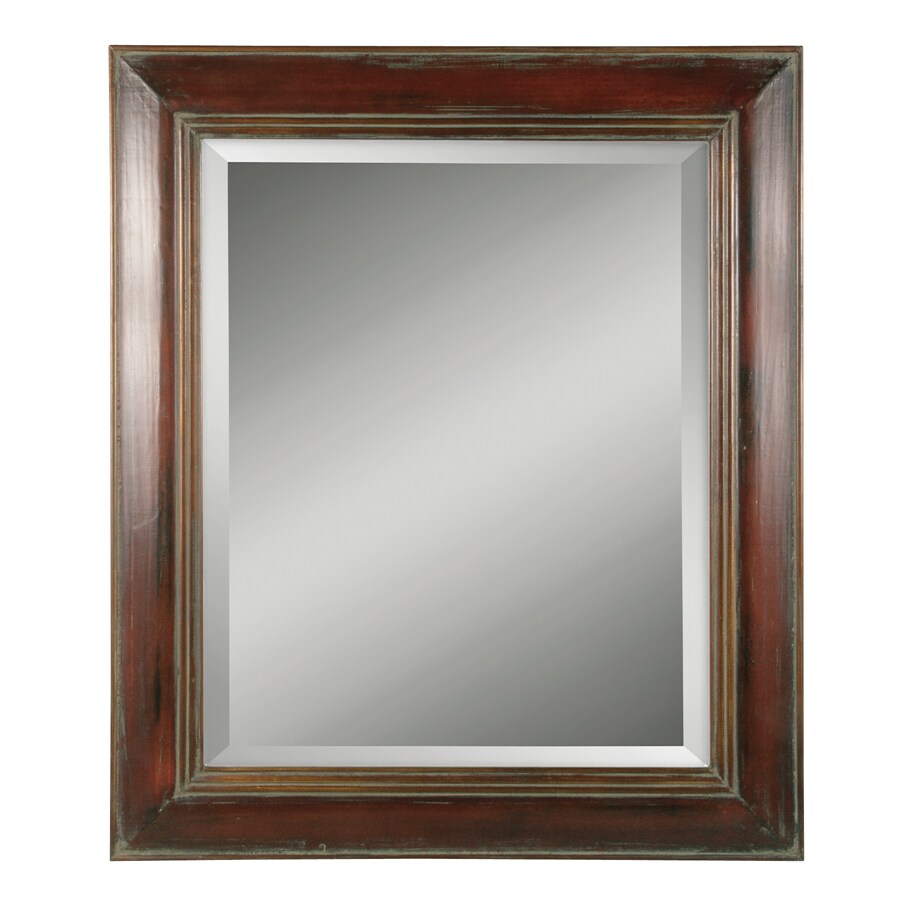 Global Direct 36-in x 42-in Mahogany Rectangular Framed Mirror at Lowes.com