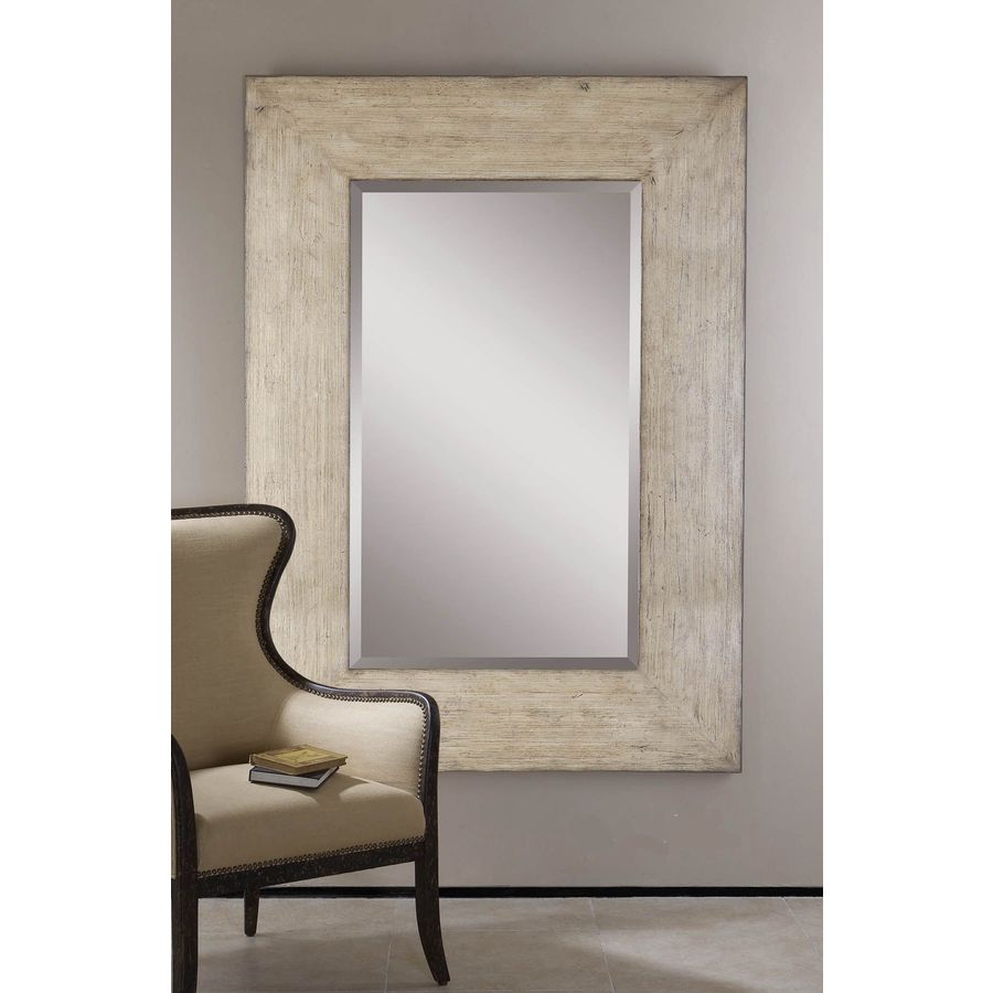 Global Direct 50.5-in W x H Natural Beveled Full Length Wall Mirror in ...