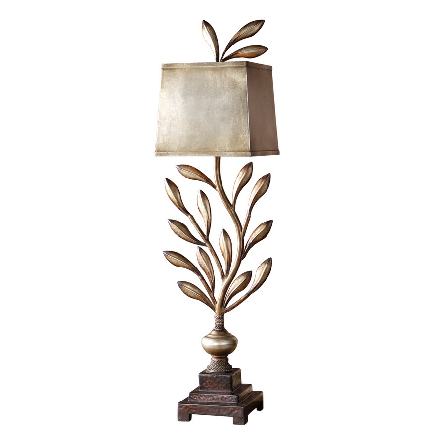 Global Direct 36" Antiqued Champagne Leaf Table Lamp with Antiqued ...