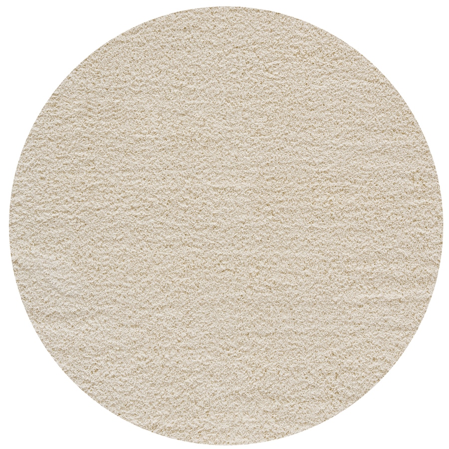 Rugs America Vero Beach Round Cream Solid Woven Area Rug (Common: 6-ft ...