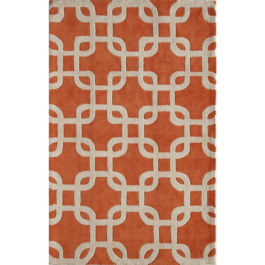 Rugs America Gramercy 8 x 10 Acrylic Tangerine Tango Geometric Area Rug ...