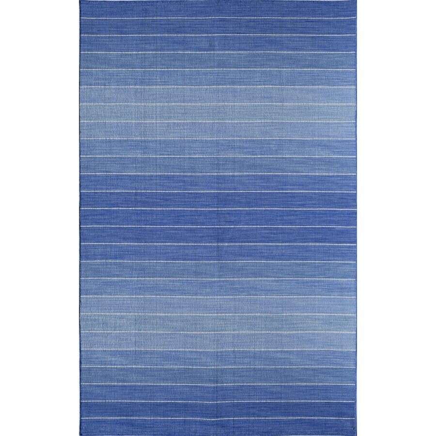 Rugs America Rio 8 X 10 (ft) Wool Blue Cremon Stripe Area Rug at Lowes.com