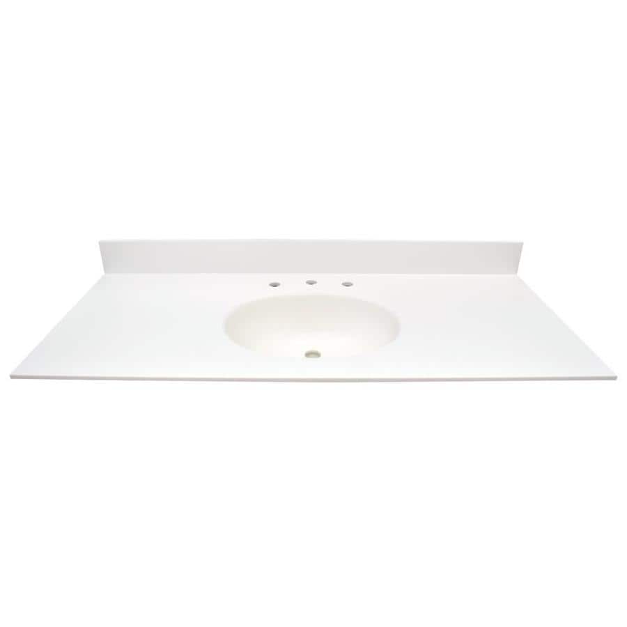 US Marble EC Polar Solid Surface Integral Single Sink Bathroom Vanity ...
