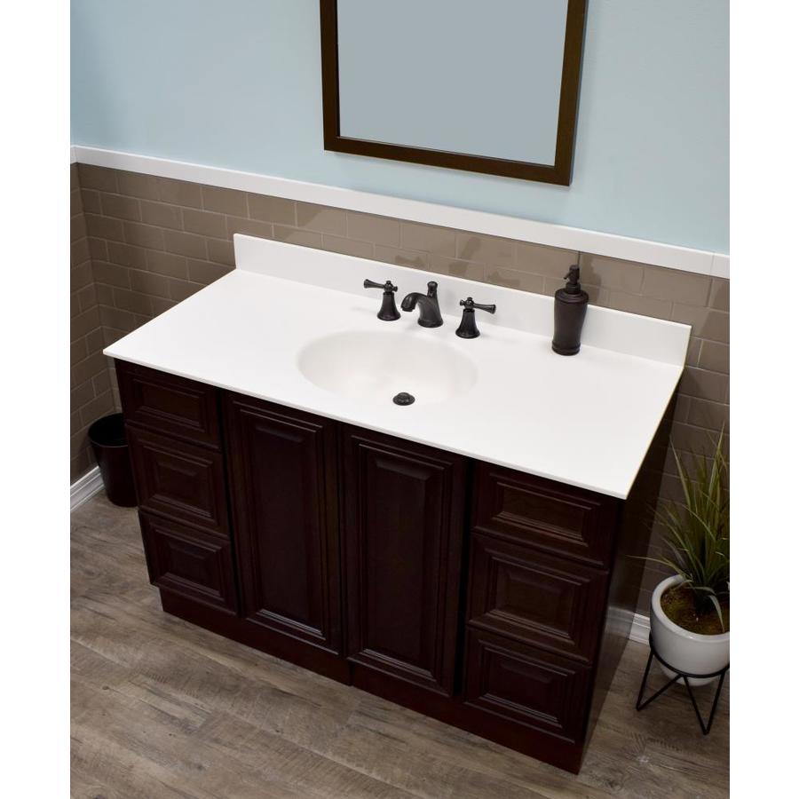 US Marble EC Polar Solid Surface Integral Single Sink Bathroom Vanity ...