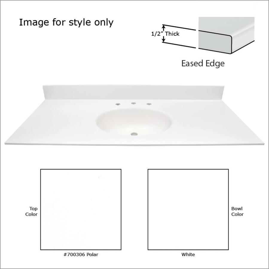 US Marble EC Polar Solid Surface Integral Single Sink Bathroom Vanity ...