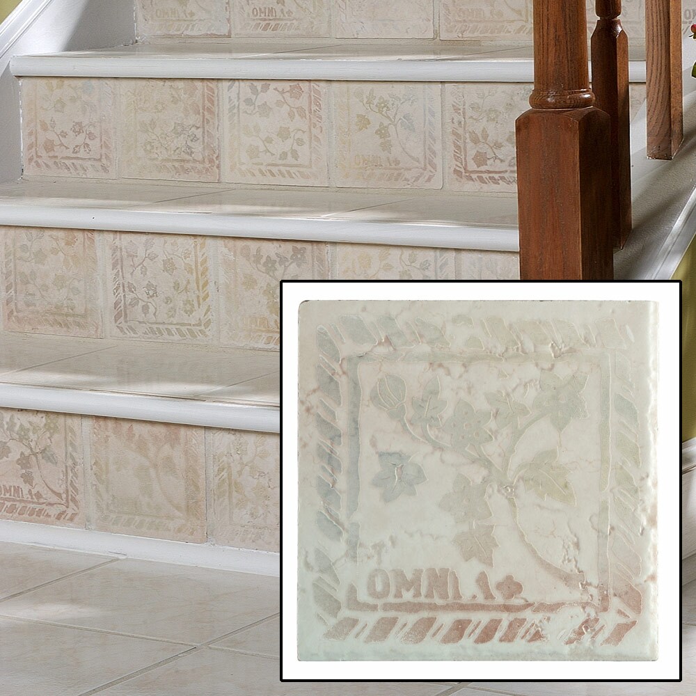 Del Conca 6 1/2" x 6 1/2" Lido White Deco Tile at Lowes.com