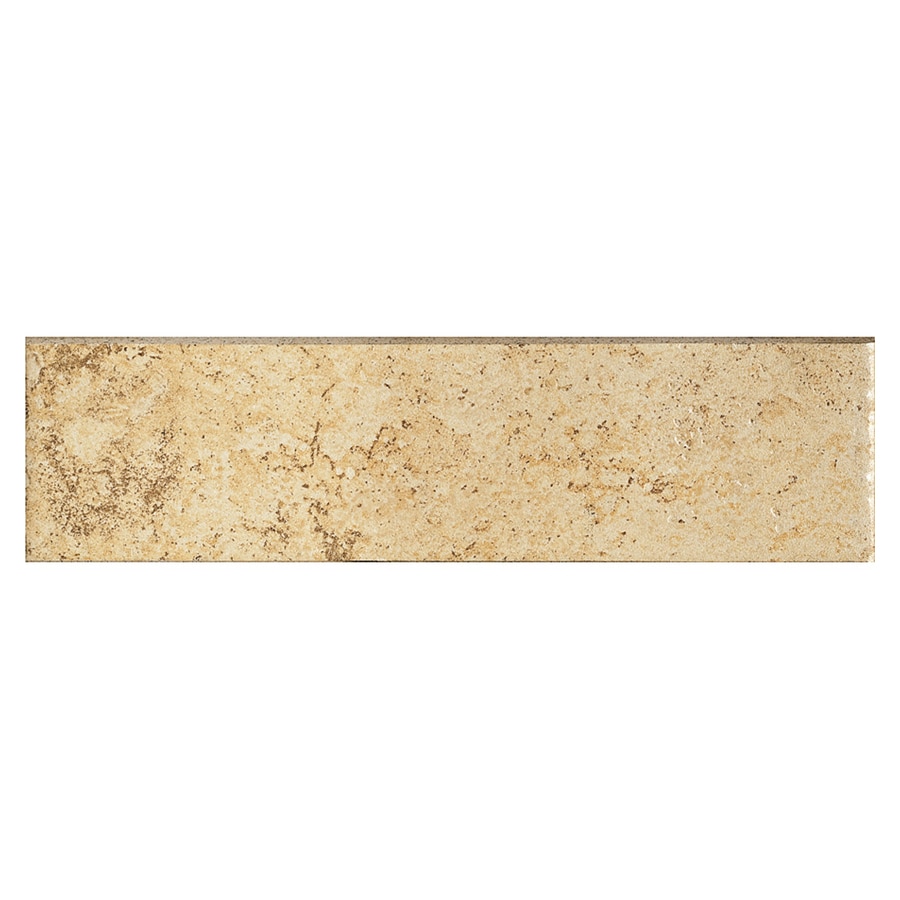 Del Conca Roman Stone Gold Thru Body Porcelain Bullnose Tile (Common: 3 ...