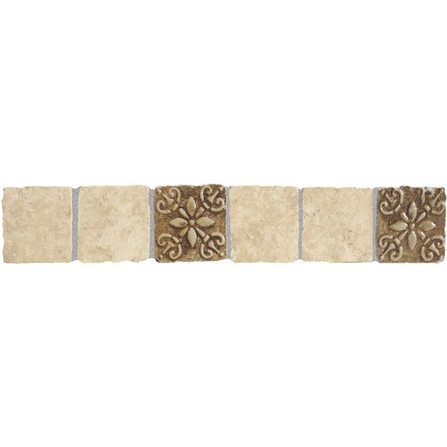 Del Conca 2" x 12" Roman Stone Beige Thru Body Porcelain Listello Tile ...