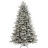 GE 7.5-ft Pre-lit Alaskan Fir Flocked Artificial Christmas Tree with ...