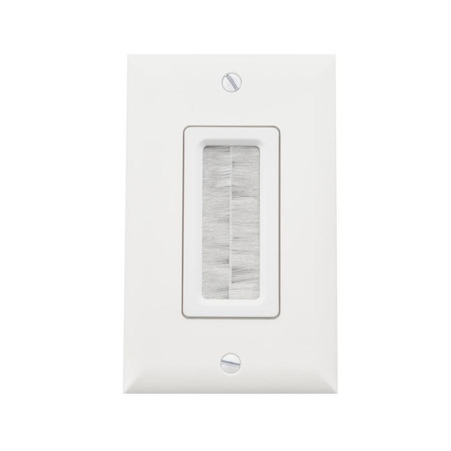 On-Q/Legrand 1-Gang Cable Access Brush White Single Wall Plate Insert ...