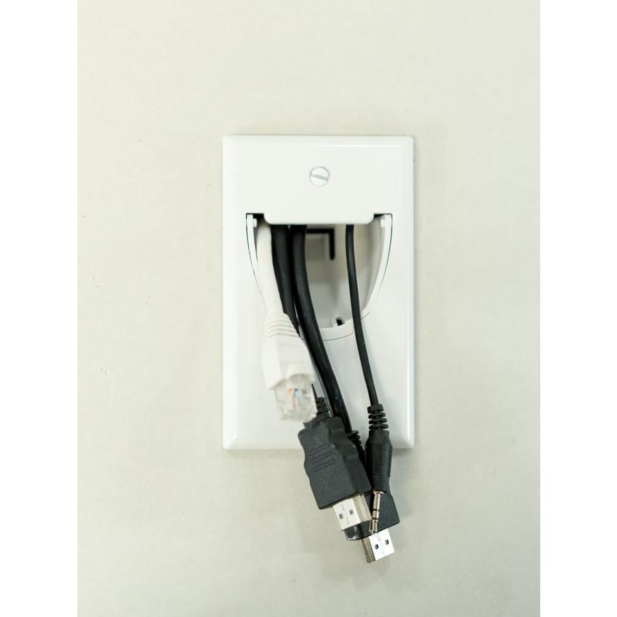 Legrand 1-Gang Cable Access/Recessed White Single Standard Wall Plate ...