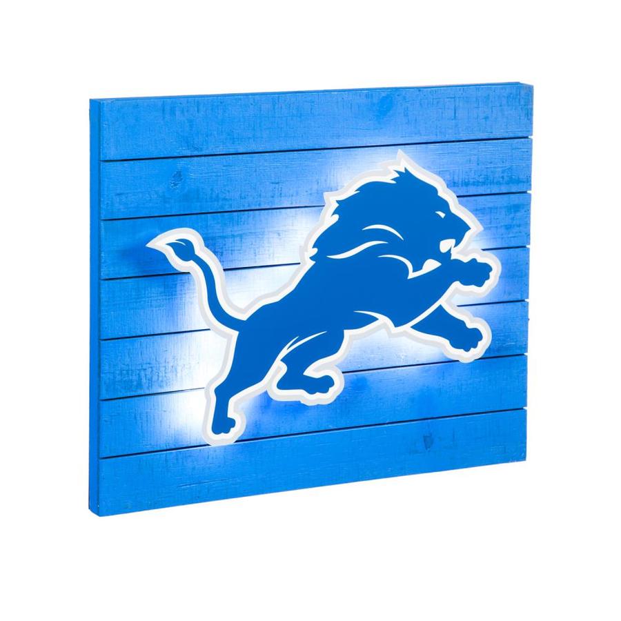 Detroit Lions Frameless 15-in H x 2.2-in W Sports Metal Sign in the ...