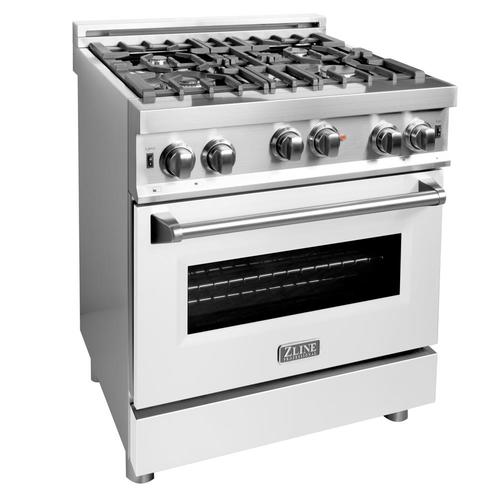 ZLINE KITCHEN & BATH Gas range 30-in 4 Burners 4-cu ft Convection Oven ...