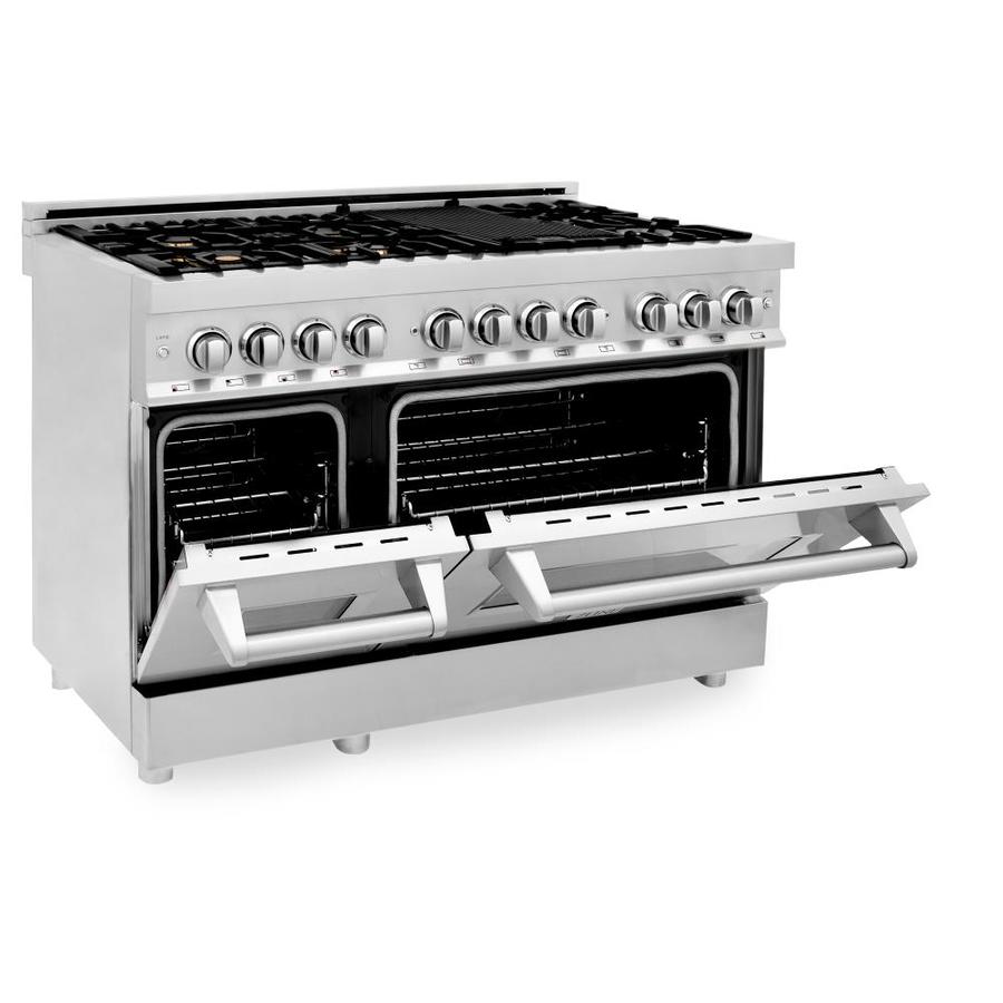 ZLINE KITCHEN & BATH Dual fuel range 48-in 7 Burners 4.2-cu ft/1.8-cu ...