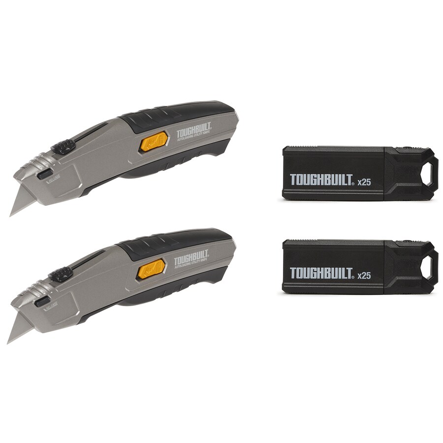 TOUGHBUILT 2-Pack Autoloading utility knives + 50 blades 50-Blade ...