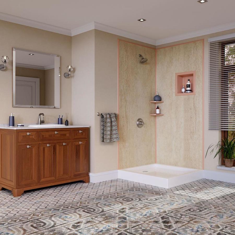 Bella CORE BS 48-inW x 96-inH-Poly 2-Wall Tub and Shower Surround with ...