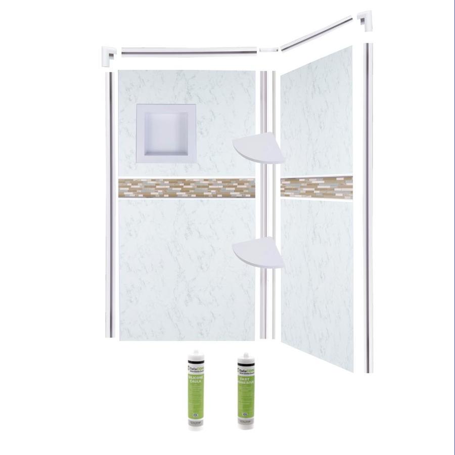 Bella CORE WC 48-inW x 96-inH Poly 2-Wall Tub and Shower Surround with ...