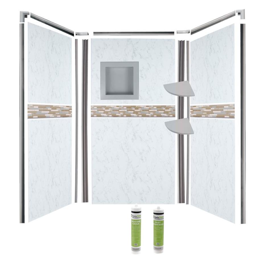 Bella CORE WC Up to 48-inD48-inW48-inD Poly 3-Wall Shower and Tub ...