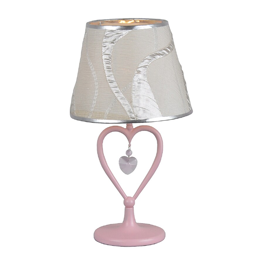Elegant Designs 18.9-in Pink Indoor Table Lamp with Fabric Shade at ...