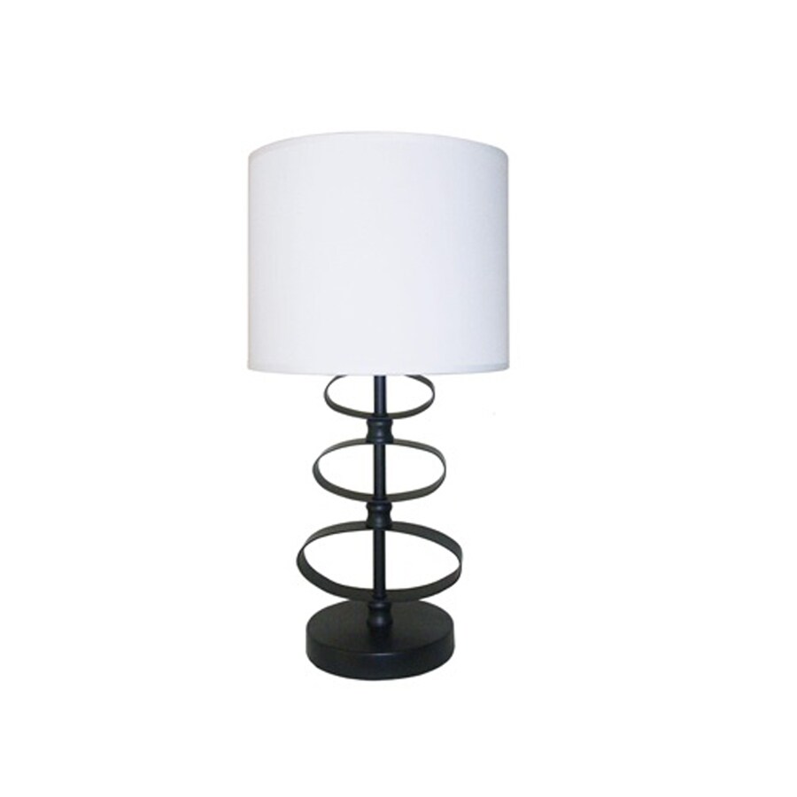 Simple Designs 19.5-in Black Indoor Table Lamp with Fabric Shade at ...