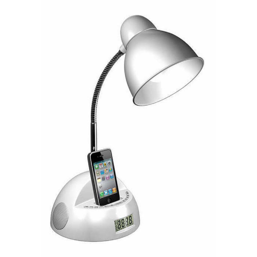 LighTunes 16.54-in Adjustable White Desk Lamp with Plastic Shade at ...