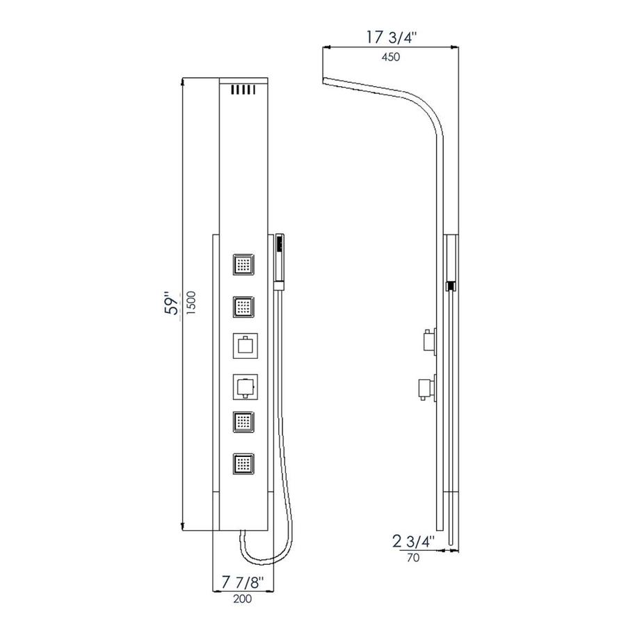 ALFI brand ALFI brand ABSP10 Modern Stainless Steel Shower Panel with 4 ...