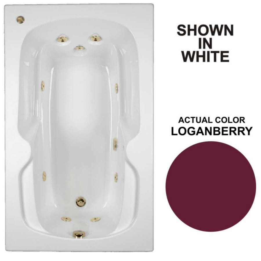 Watertech Whirlpool Baths 35.75-in x 59.5-in Loganberry Acrylic ...