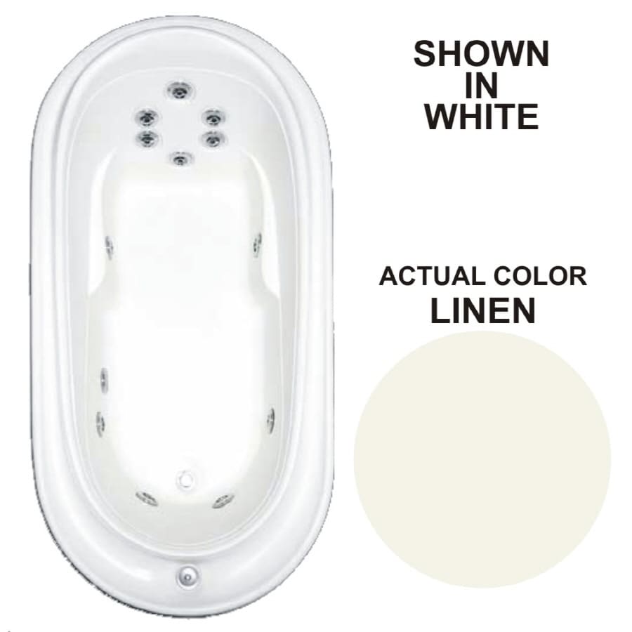 Watertech Whirlpool Baths Designer 36.75-in x 72-in Linen Acrylic Drain ...
