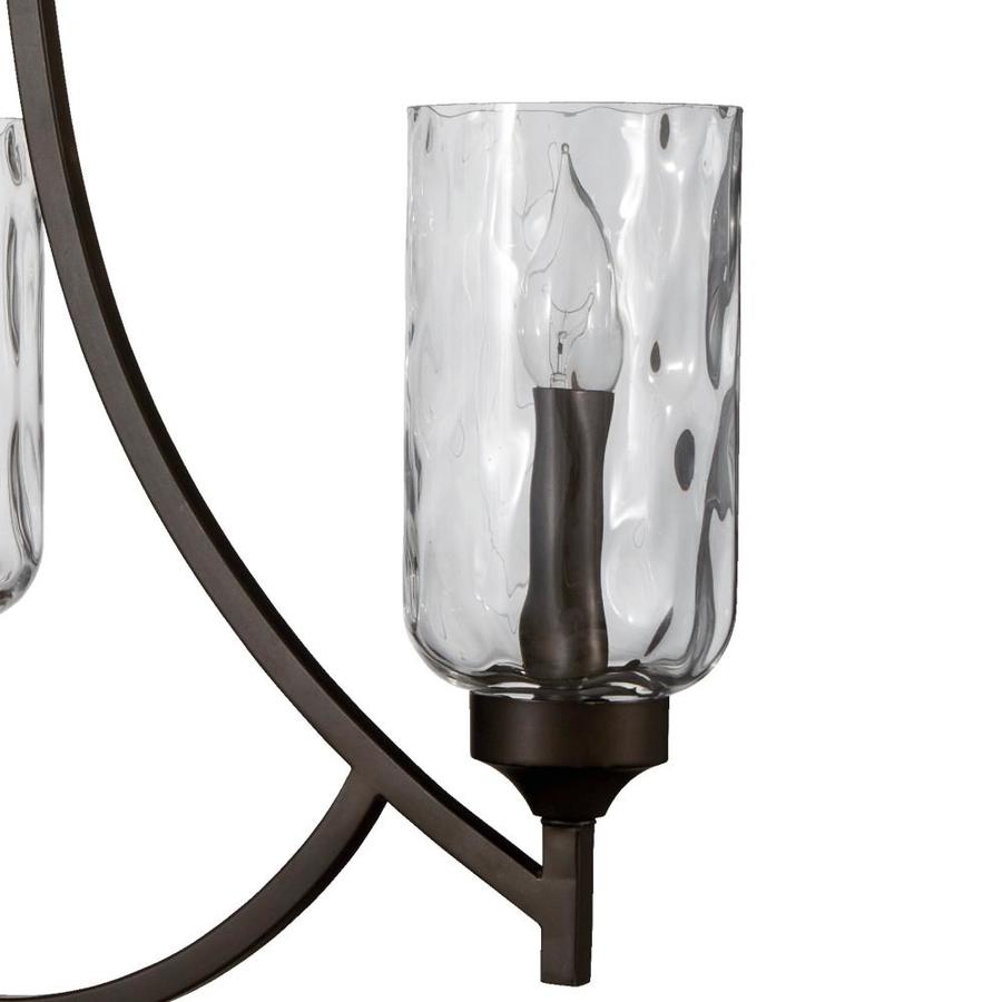 Allen + roth Latchbury 3-Light Aged Bronze Transitional Textured Glass ...
