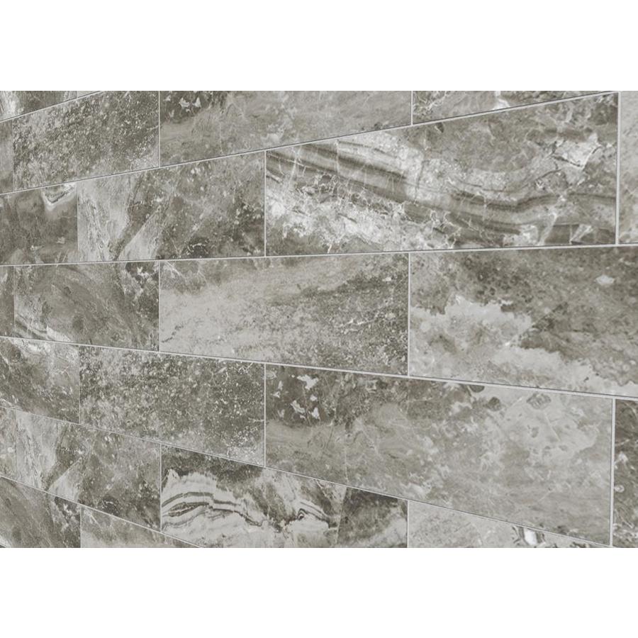 Del Conca Boulder Graphite 4-in x 12-in Glazed Porcelain Subway Tile at ...