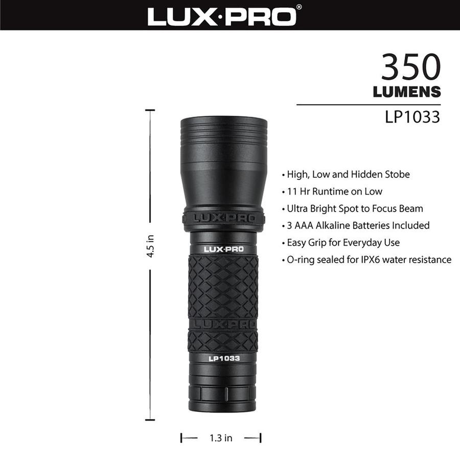 Lux-Pro 350-Lumen LED Flashlight (Battery Included) in the Flashlights ...
