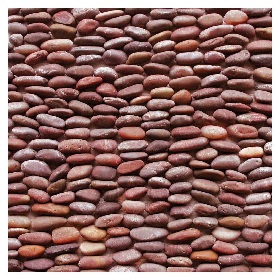Solistone Standing Decorative Pebbles Red Natural Stone Tile (4.99-sq ...