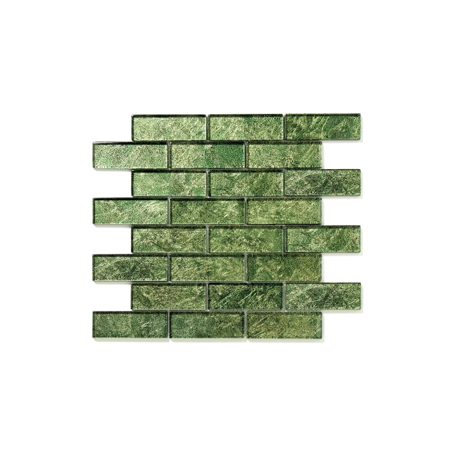 Solistone 10-Pack 12-in x 12-in Folia Green Glass Wall Tile at Lowes.com