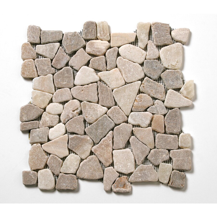 Solistone 10-Pack 12-in x 12-in Solistone Beige Natural Stone Mosaic ...