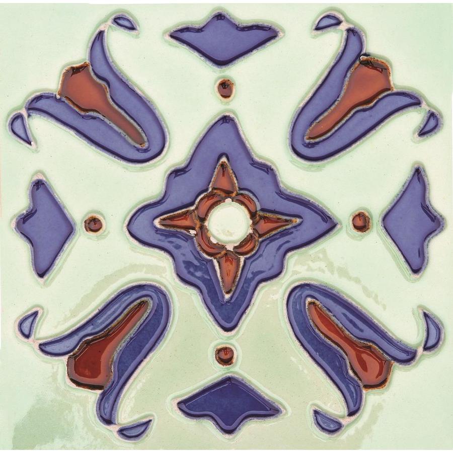 Solistone Hand-Painted Ceramic 10-Pack Santa Fe 6-in x 6-in Glazed ...