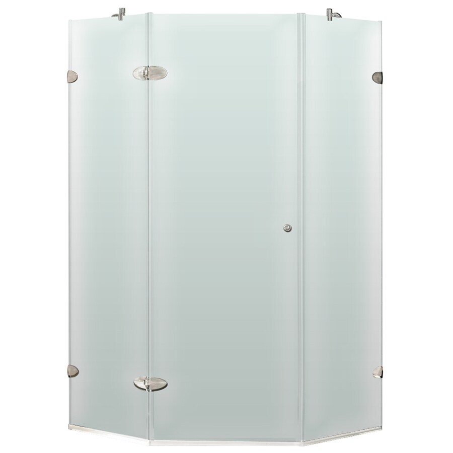 VIGO 34.125-in W x 73-3/8-in H Frameless Neo-Angle Shower Door at Lowes.com