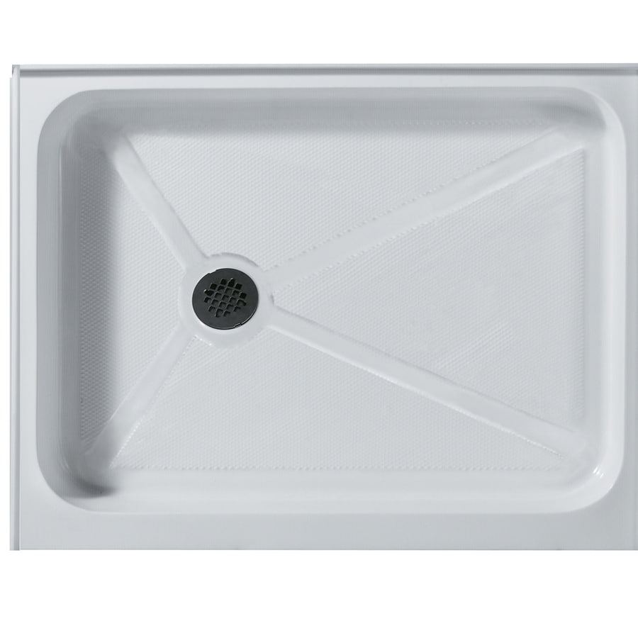 VIGO 48.125-in W x 36.125-in L with Left Drain Shower Base (White) at ...
