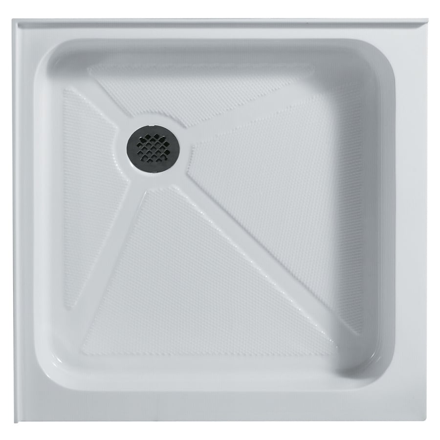 VIGO 36.125-in W x 36.125-in L with Reversible Drain Shower Base (White ...