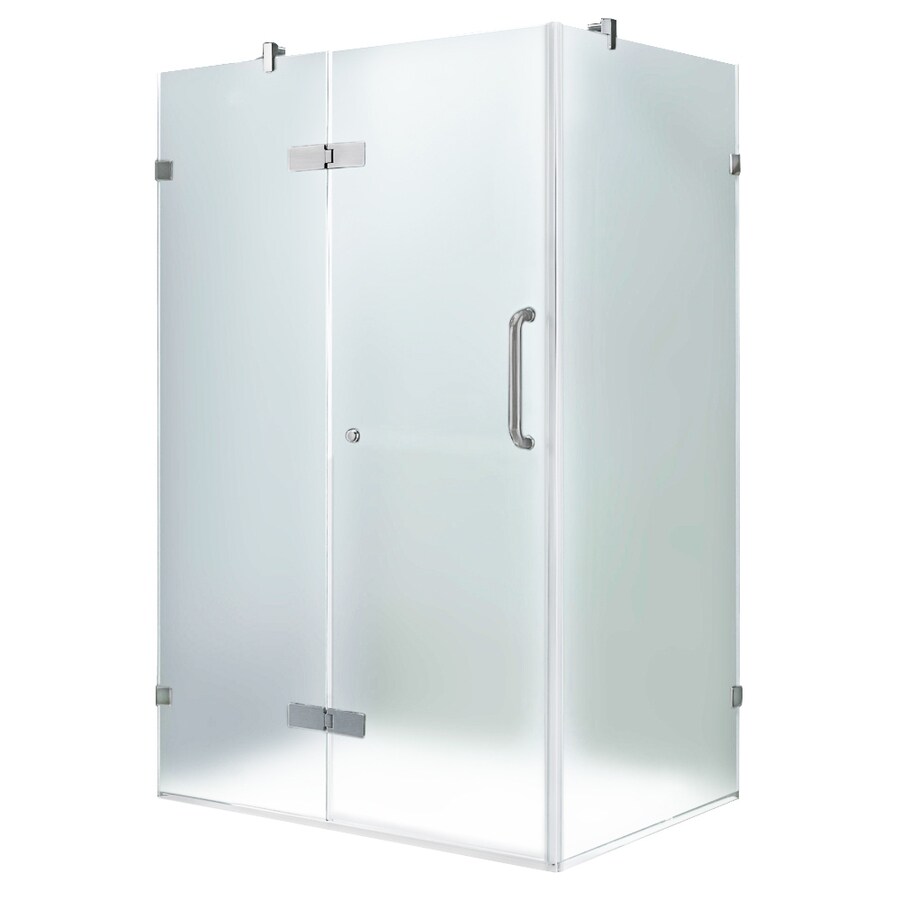 VIGO 23.625-in to 23.625-in Frameless Hinged Shower Door at Lowes.com