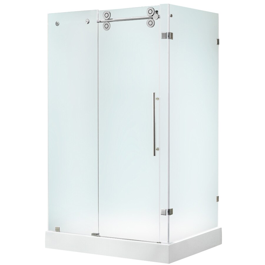 VIGO Frameless Showers Chrome Rectangle 3-Piece Corner Shower Kit ...